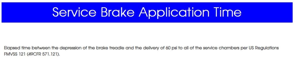 Service Brake Application Time – Sealco
