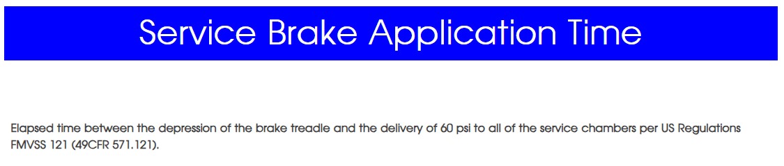 Service Brake Application Time – Sealco