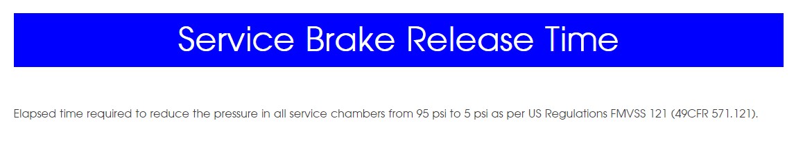 Service Brake Release Time – Sealco